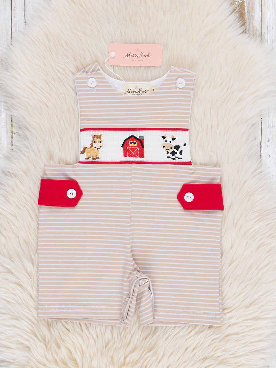 Barnyard Fun Embroidered Johnny – Marie Nicole Clothing