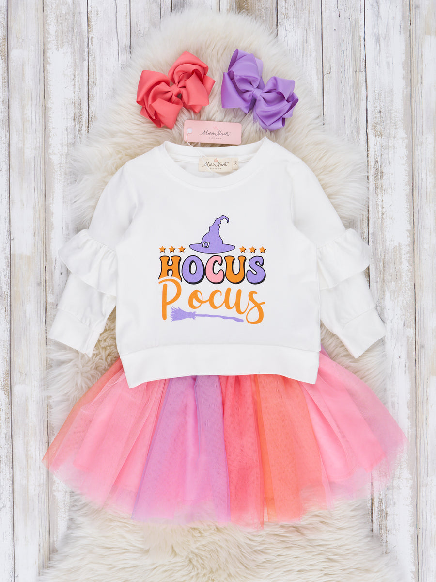 Pastel Rainbow "Hocus Pocus" Tulle Outfit – Marie Nicole Clothing