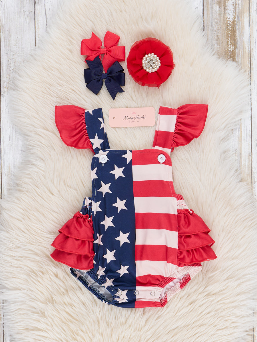 American Flag Ruffle Bubble – Marie Nicole Clothing