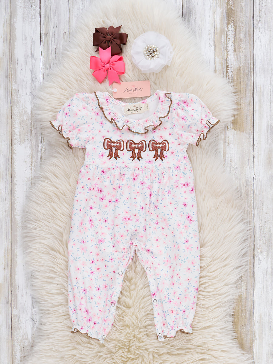 Huddle & Hairbows Embroidered Romper – Marie Nicole Clothing