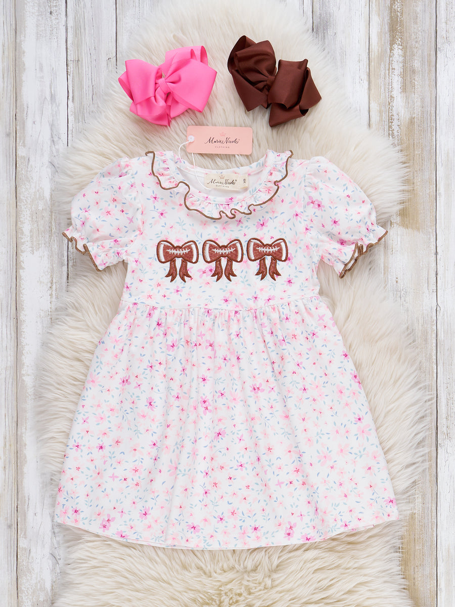 Huddle & Hairbows Embroidered Dress - Marie Nicole Clothing