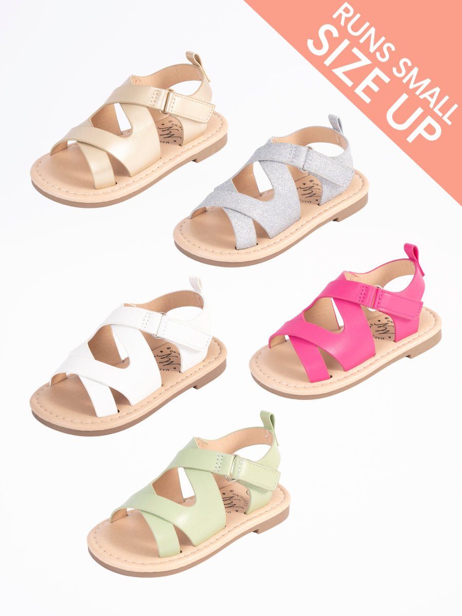 Criss-Cross Front Sandal - Order One Size Up – Marie Nicole Clothing