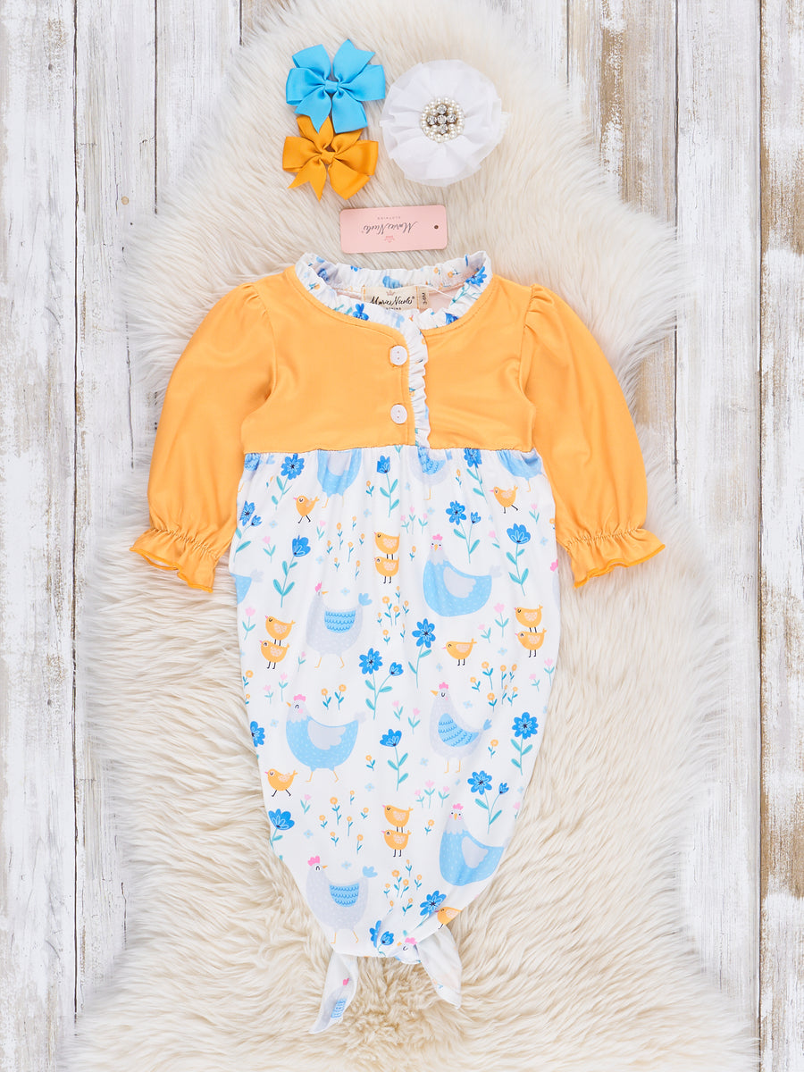 Golden Chickadee Knot Gown – Marie Nicole Clothing