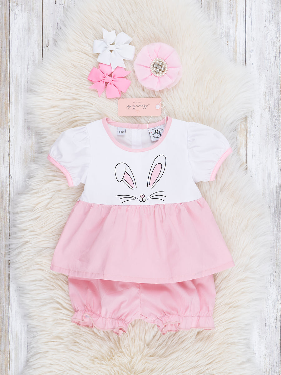 Rose Pink Bunny Top & Bloomers Set – Marie Nicole Clothing
