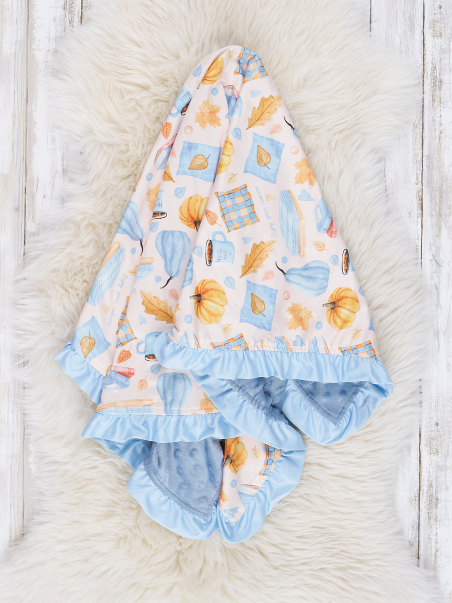 Cornflower Blue Cottagecore Ruffle Minky Blanket – Marie Nicole Clothing