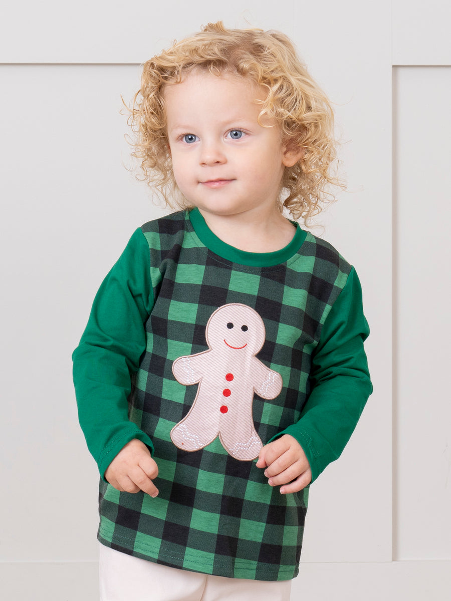 Green Buffalo Plaid Embroidered Gingerbread Shirt – Marie Nicole Clothing