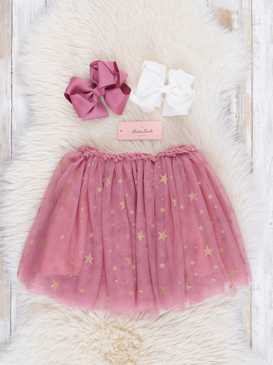Mauve Starry Sparkle Tulle Skirt – Marie Nicole Clothing