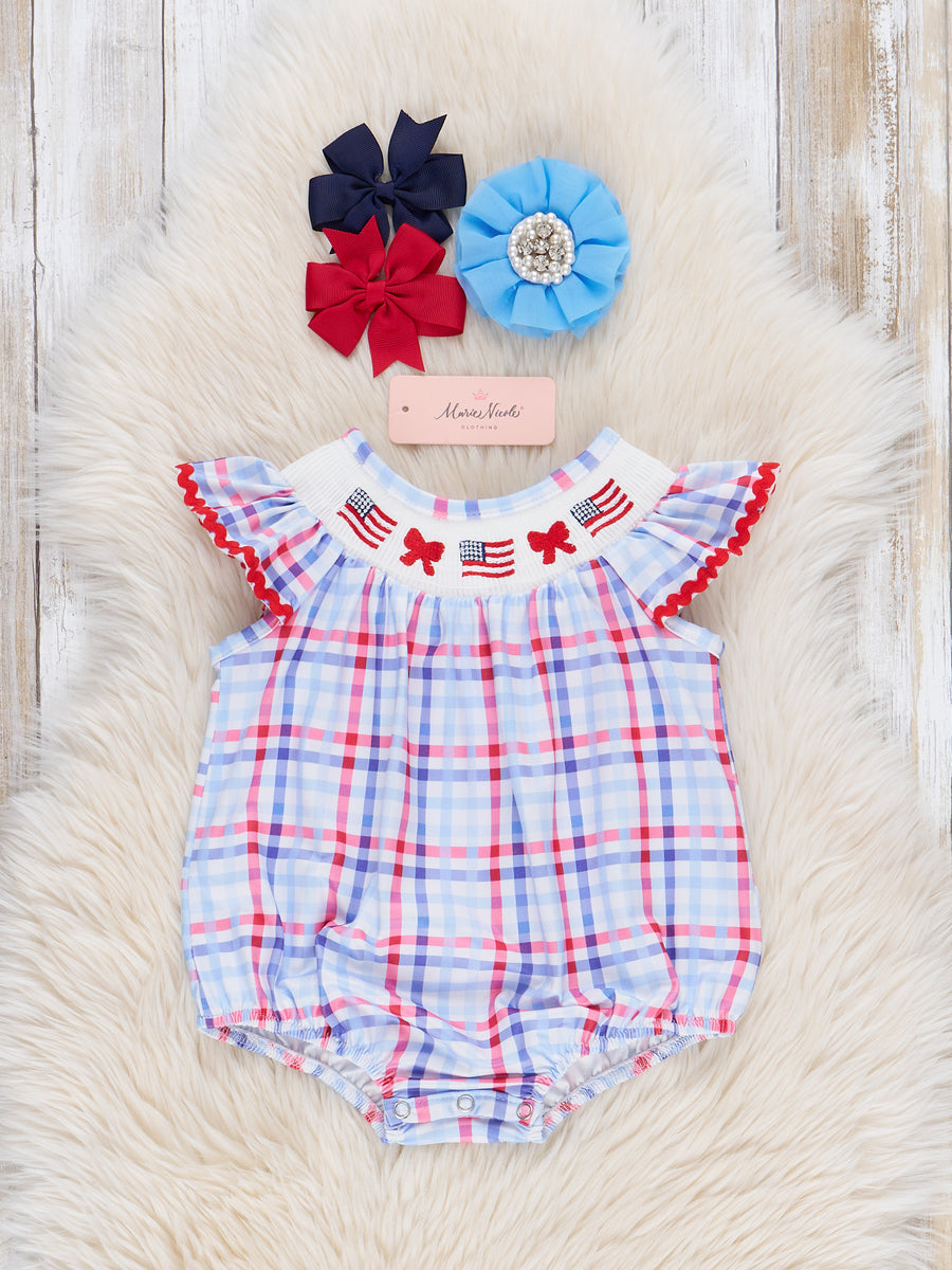 Flag Parade Plaid Flutter Bubble – Marie Nicole Clothing