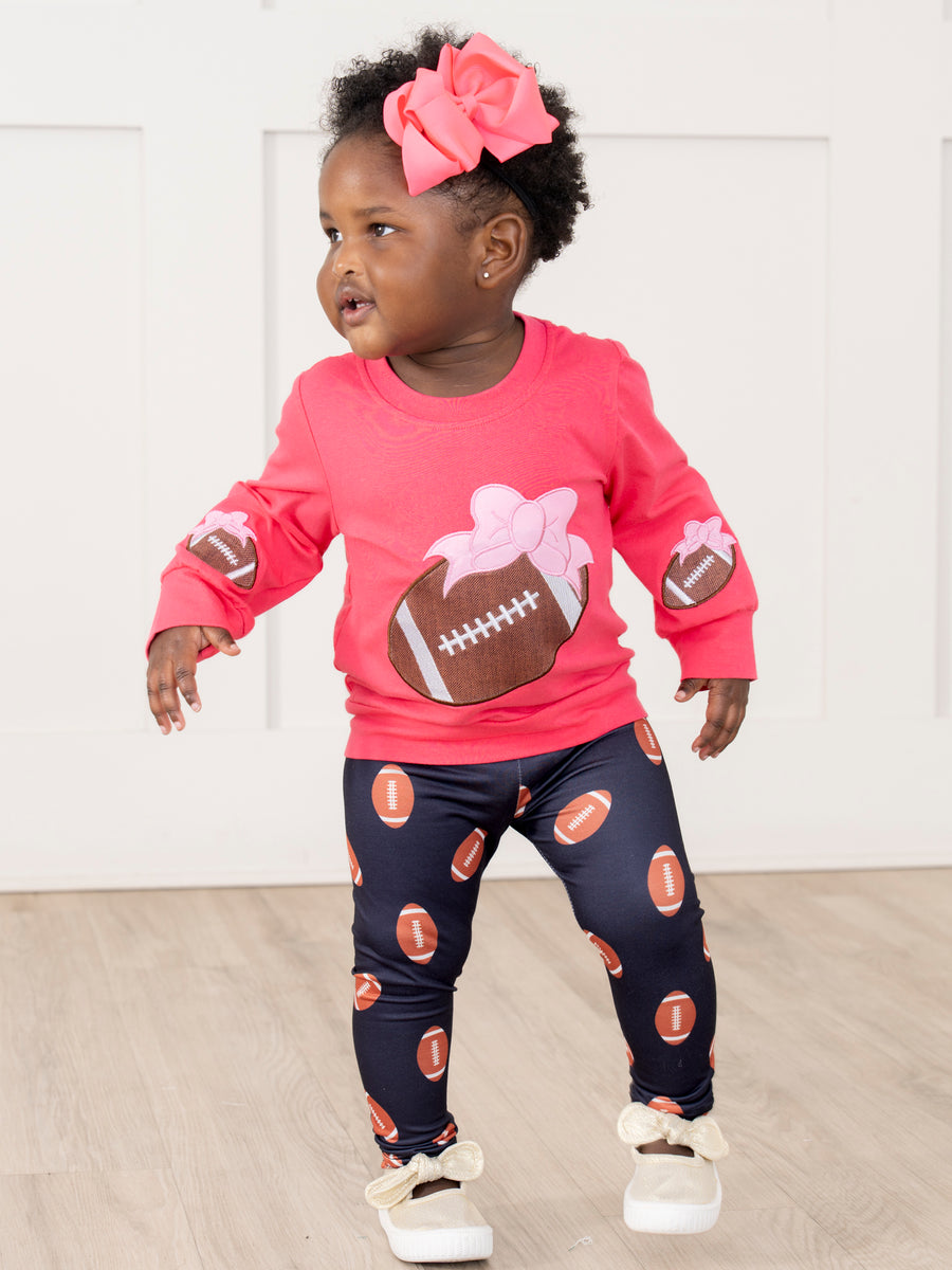 Hot Pink Touchdown Embroidered Outfit – Marie Nicole Clothing