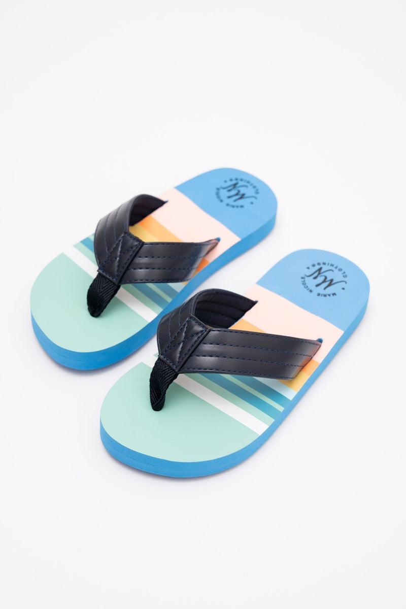 Blue Striped Flip Flops – Marie Nicole Clothing
