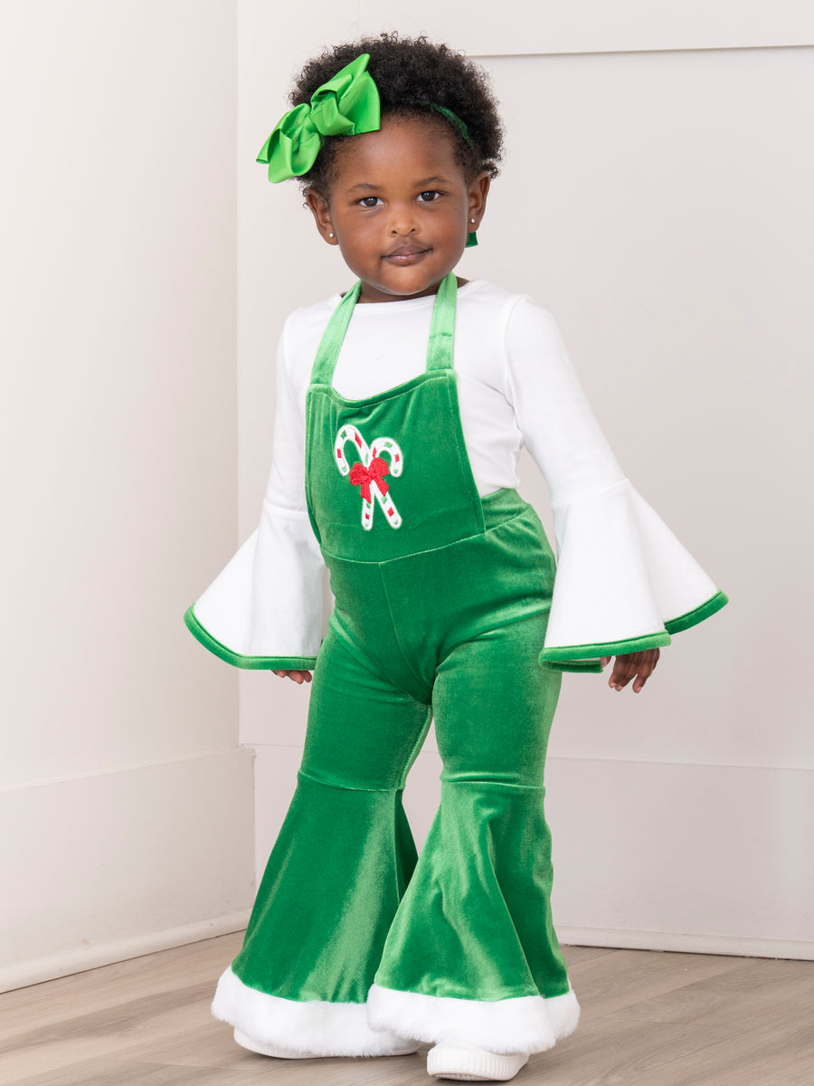 Jolly Candy Velvet Bell Bottom Outfit - Marie Nicole Clothing