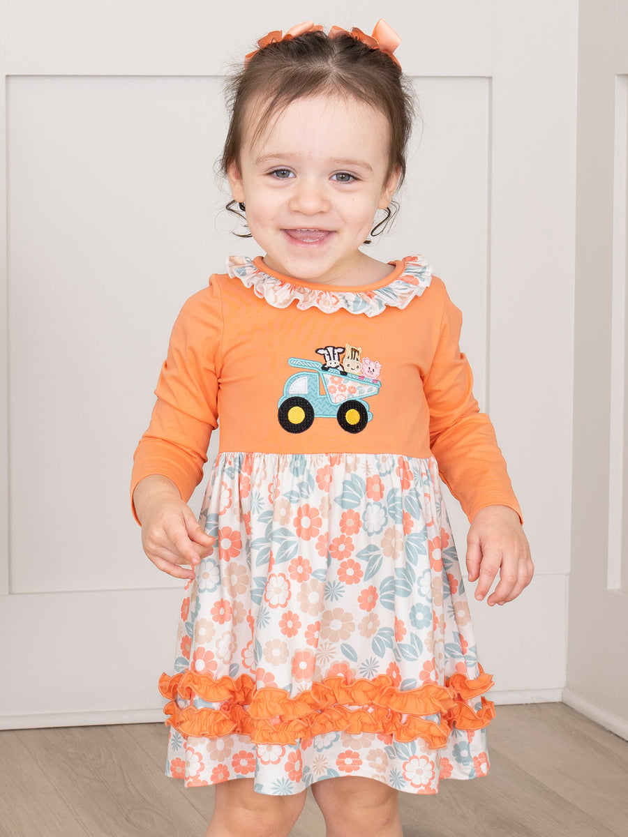 Embroidered Farm Animal Dump Truck Dress – Marie Nicole Clothing
