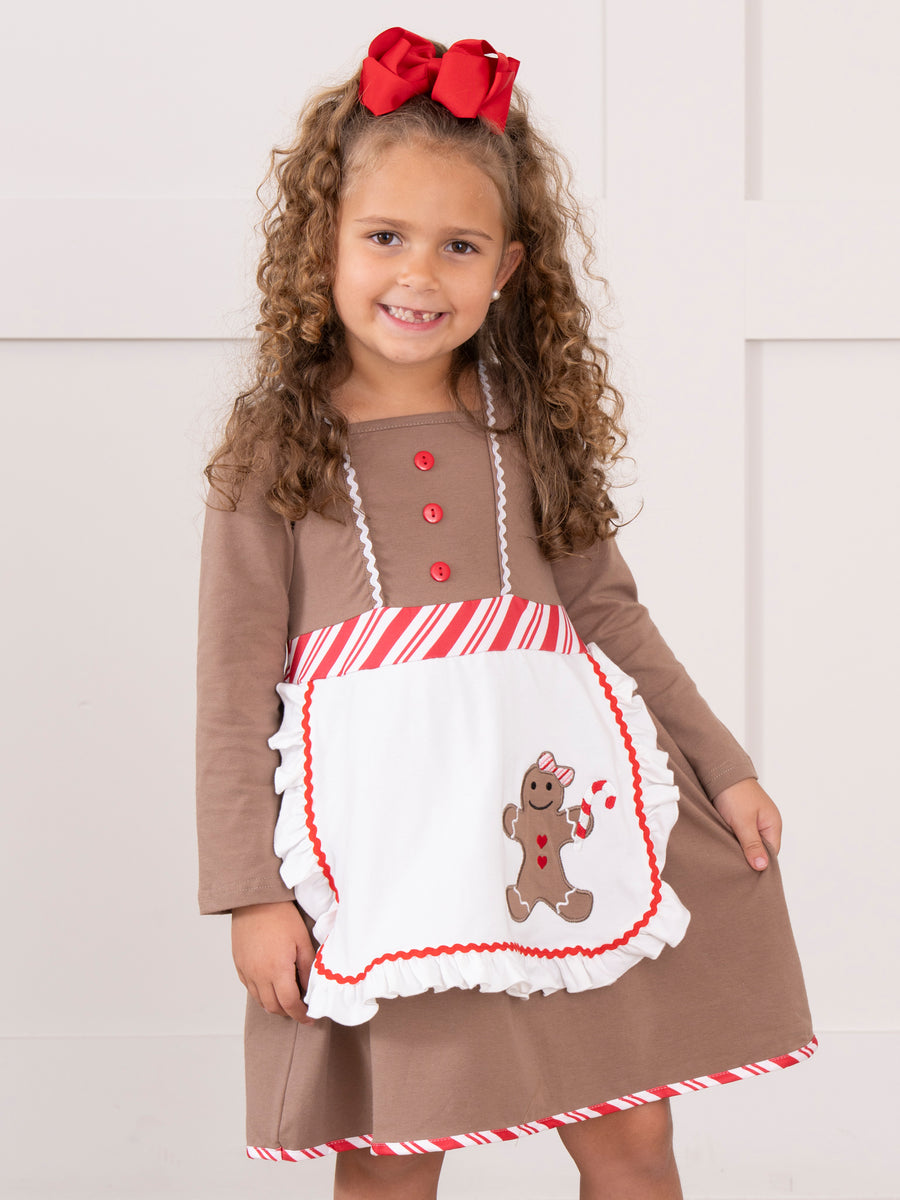 Gingerbread Baker Embroidered Dress – Marie Nicole Clothing