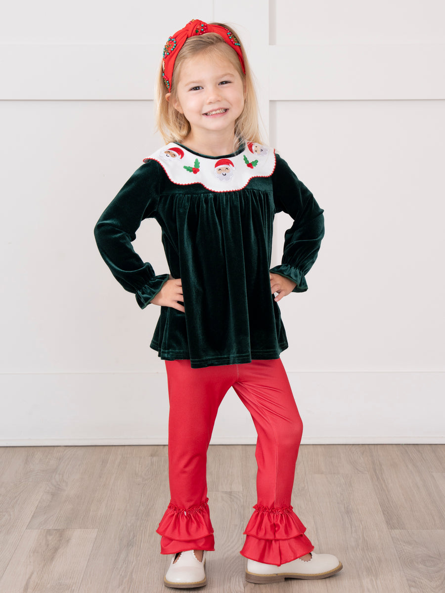 Emerald Velvet Holly Jolly Outfit – Marie Nicole Clothing