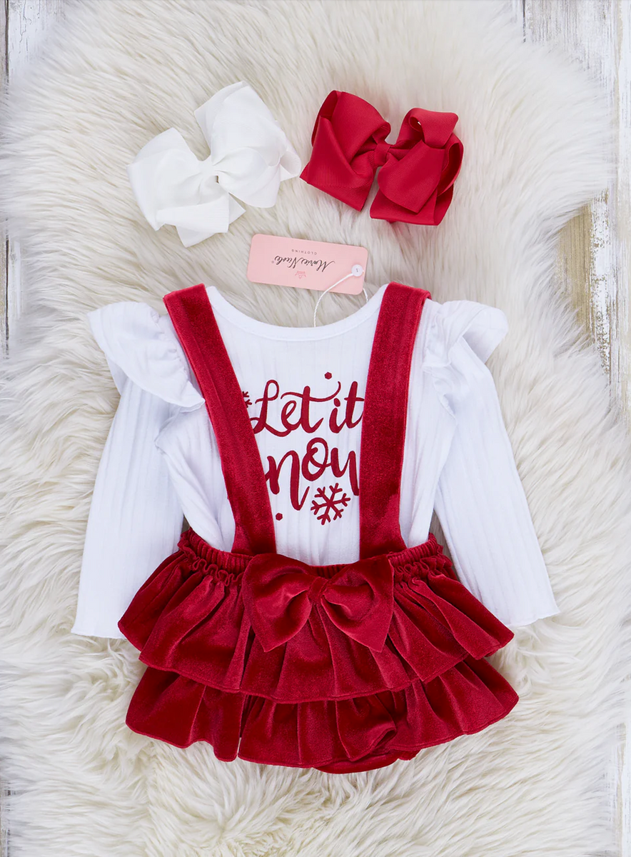 Holiday Cheer Velvet Bloomer Overalls – Marie Nicole Clothing