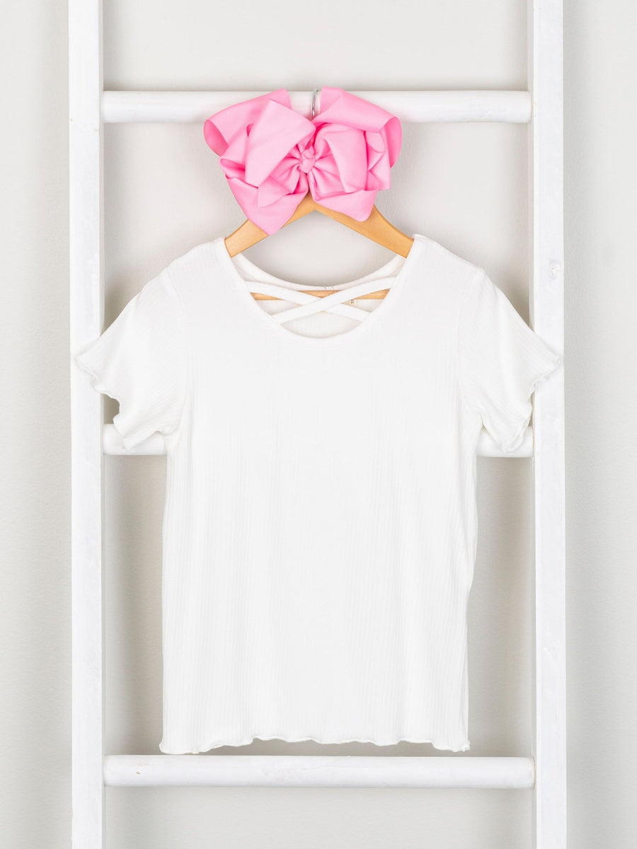 White Criss Cross Top – Marie Nicole Clothing
