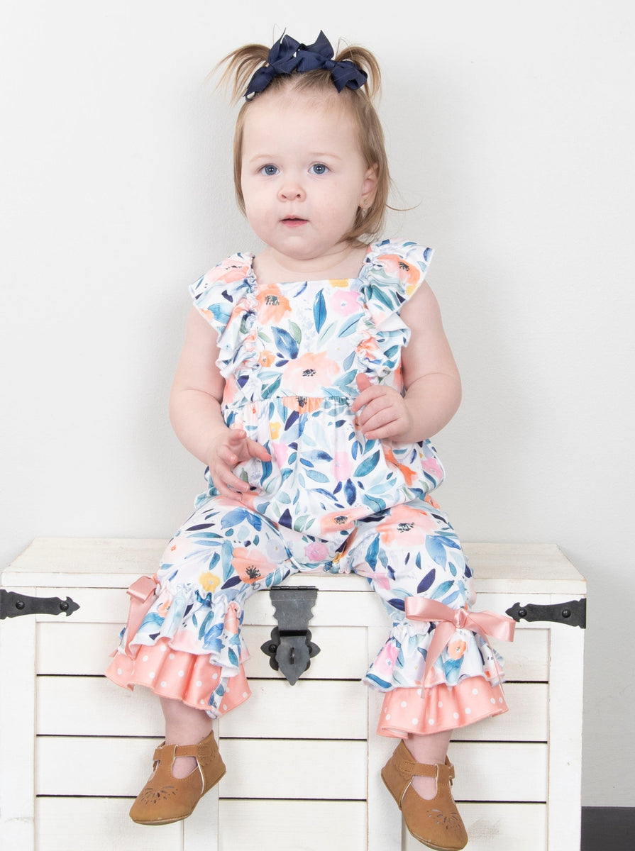 Blushing Susie Ruffle Romper – Marie Nicole Clothing