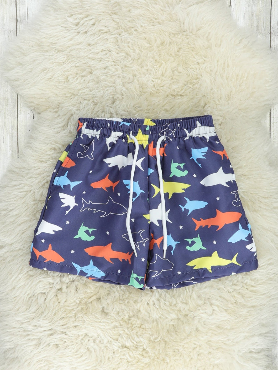 Deep Navy Shark Swim Trunks – Marie Nicole Clothing